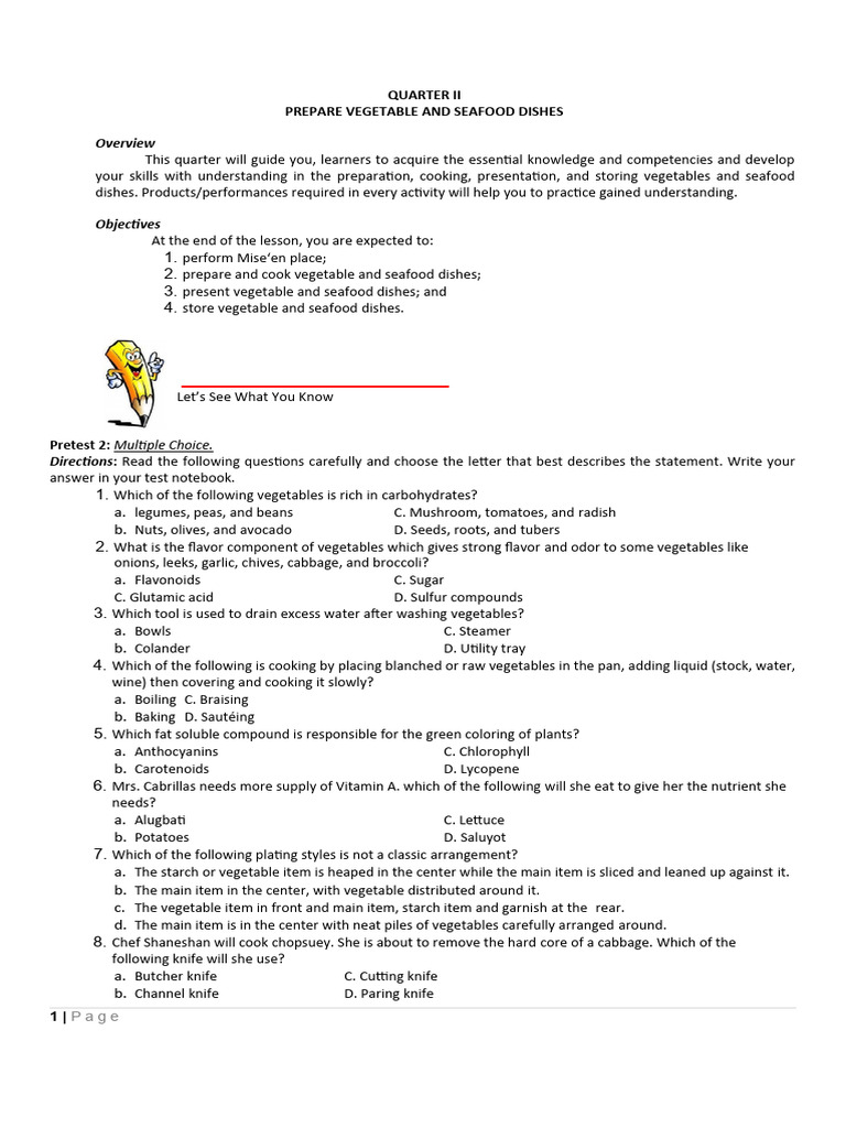 g10 Quarter 2 Module 3 and Module 4 | PDF | Vegetables | Cooking