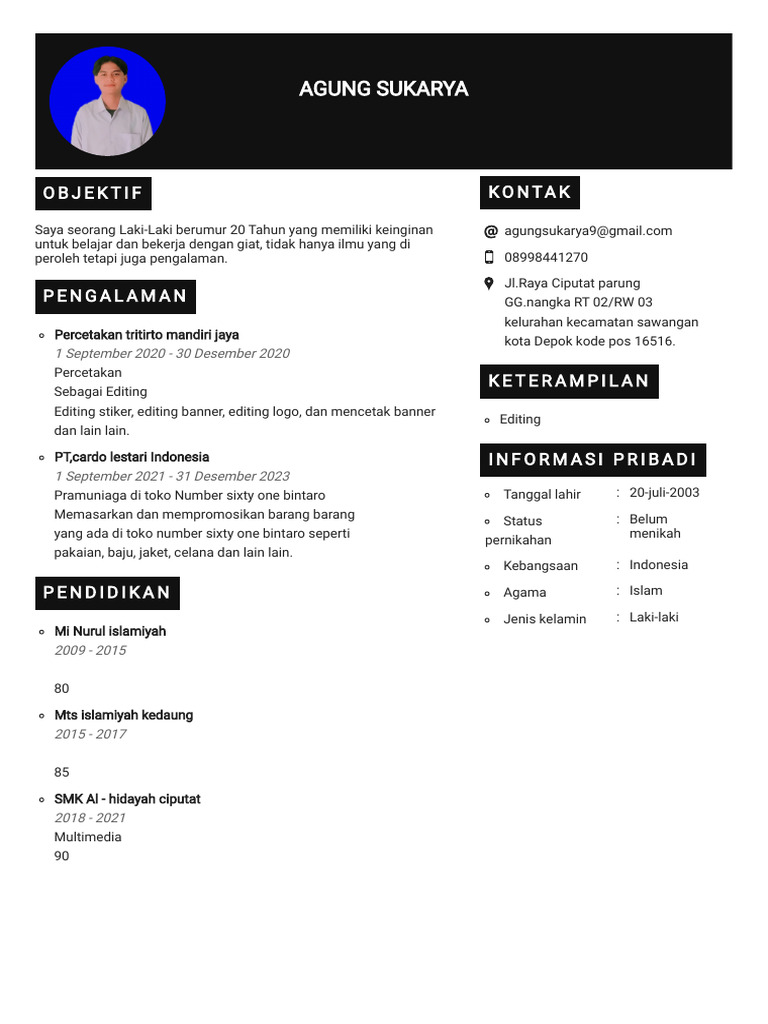 CV Baru 2023 | PDF