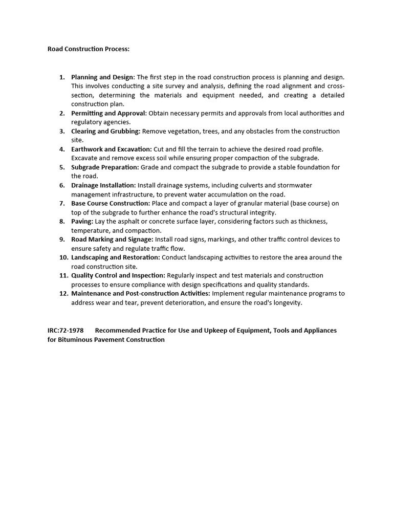 Road Construction Process Lecture 1 | PDF | Road Surface | Road