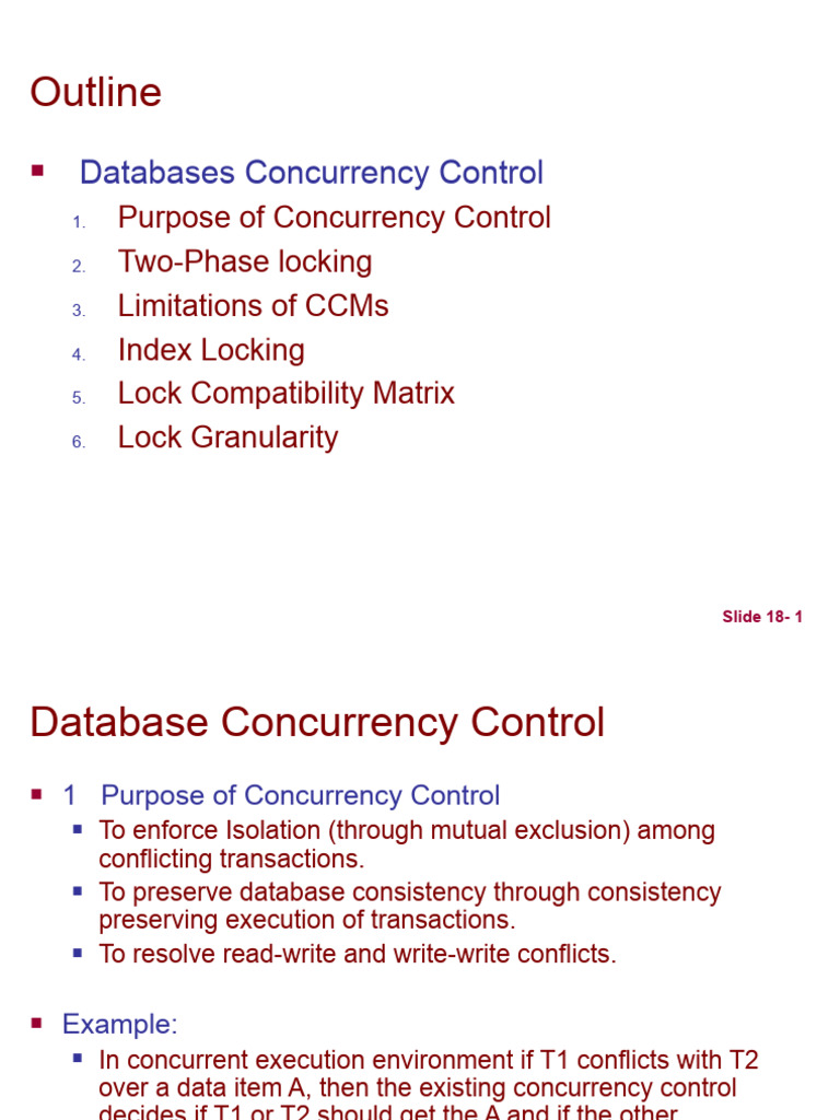 Module 5 Part2 Concurrency Control Techniques Pdf Database Transaction Information Retrieval