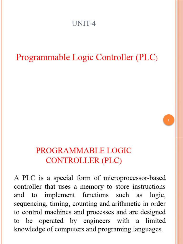 Programmable Logic Controller Plc Unit 4 Pdf Programmable Logic Controller Microcontroller