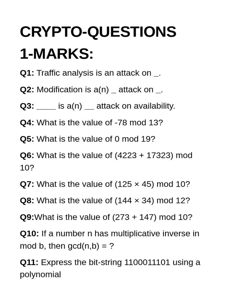 Crypto Questions | PDF