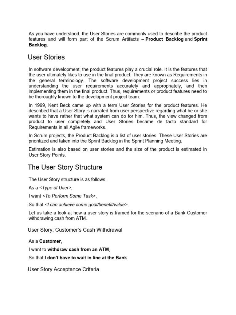 User Stories | PDF | Scrum (Software Development) | Agile Software Development