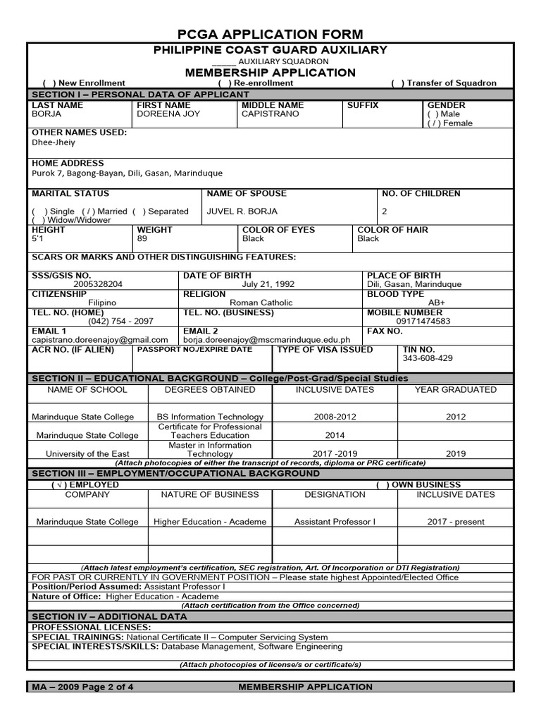 Pcga Application Form2.blank | PDF | Felony