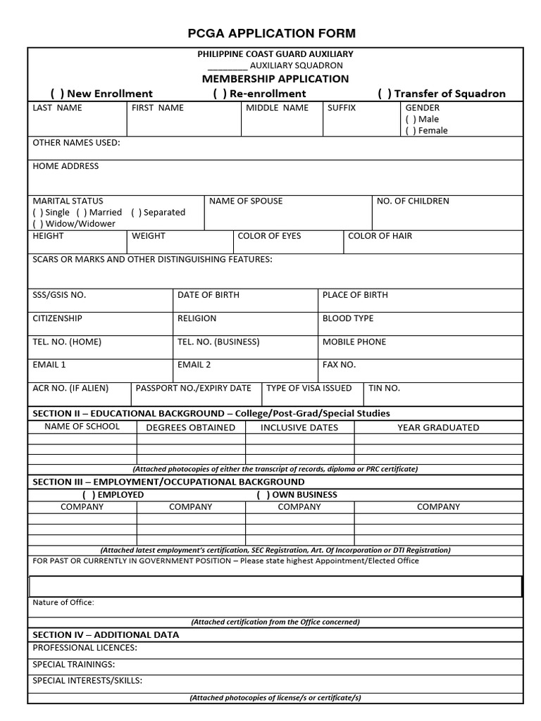Annex N Pcga Application For Membership | PDF | Felony