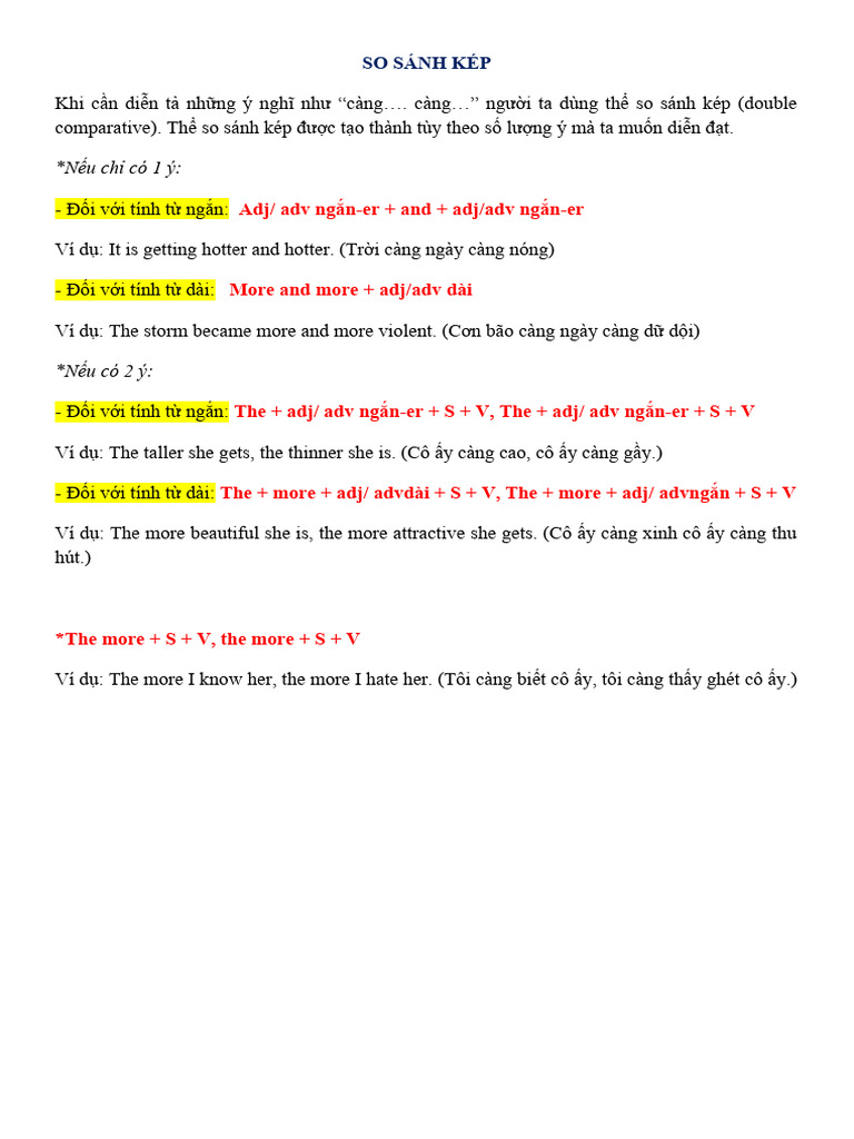 BT So Sánh Kép | PDF