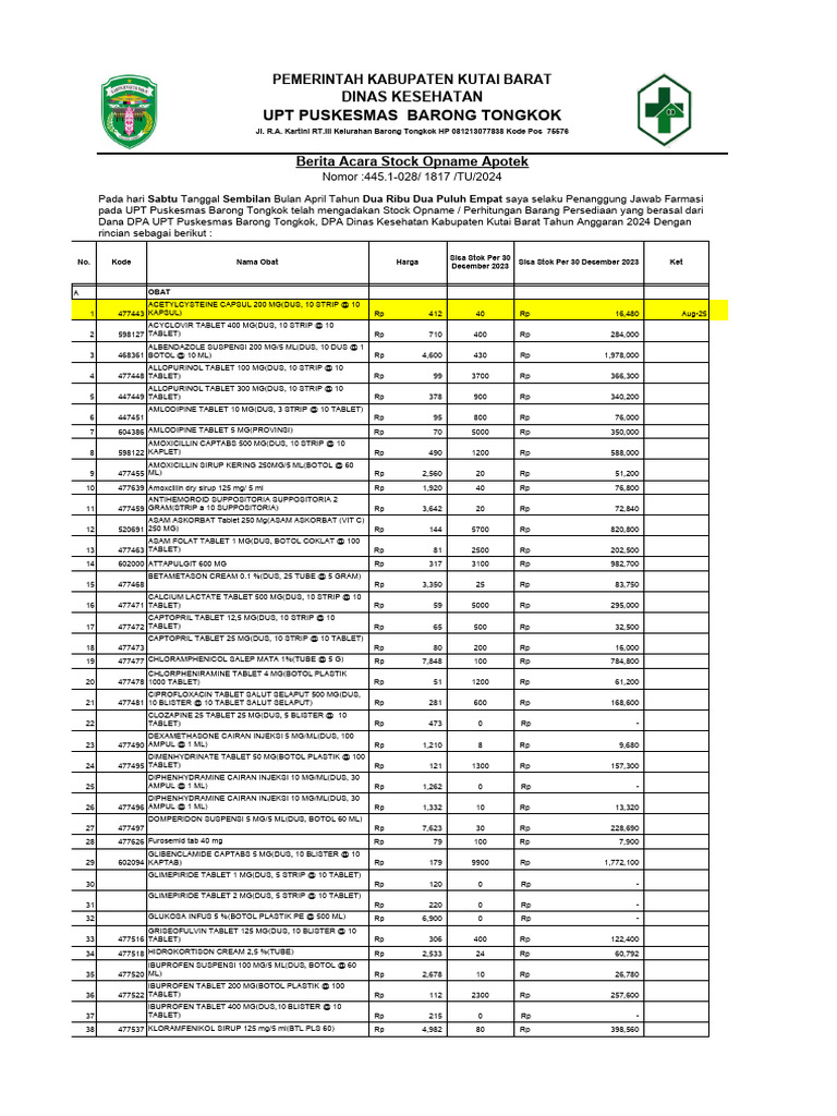 Baso Apotek 2024 | PDF