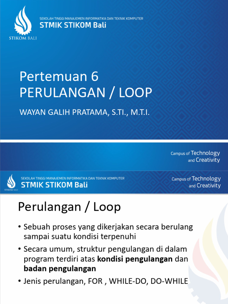 6 - Perulangan | PDF | Komputer