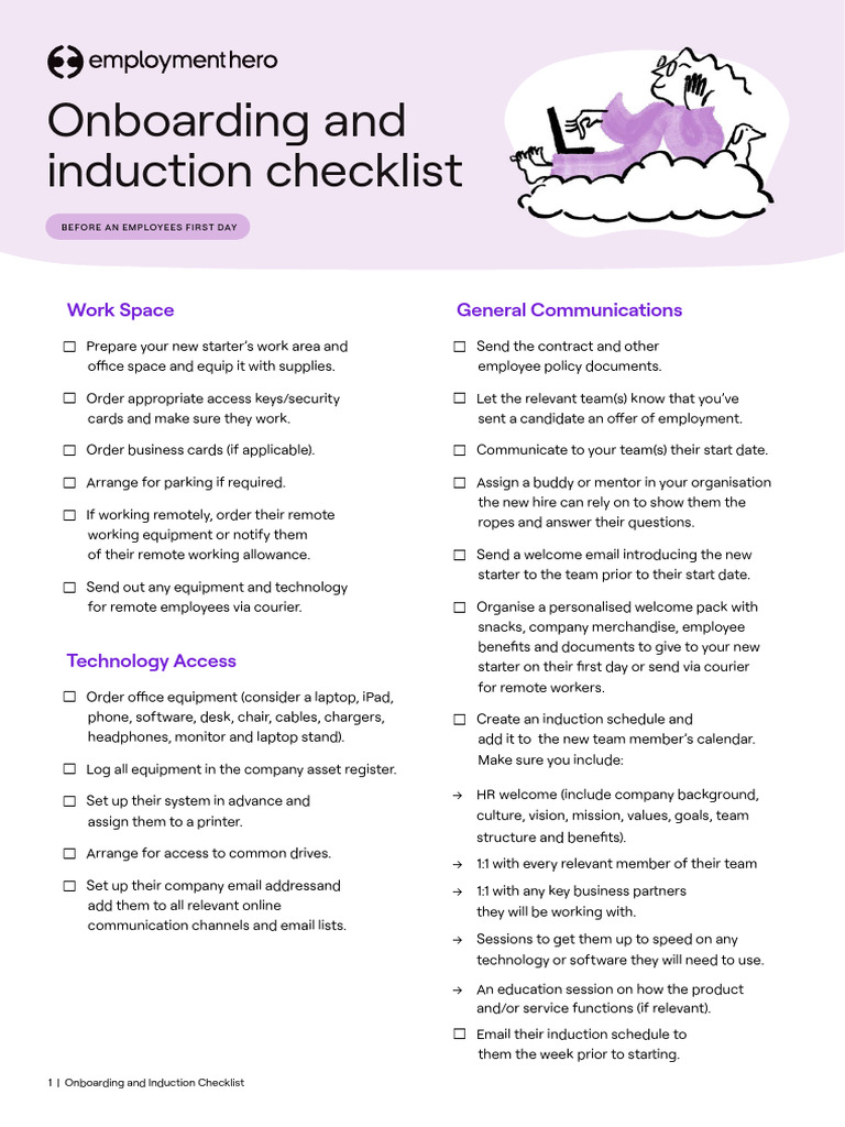 Onboarding Checklist Template Employment Hero | PDF | Employment | Business