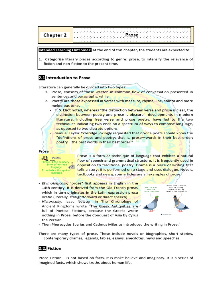 Chap 2 Prose | PDF | Prose | Poetry