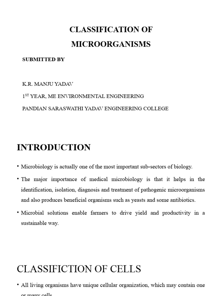 Classification of Microorganisms | PDF | Cell (Biology) | Bacteria