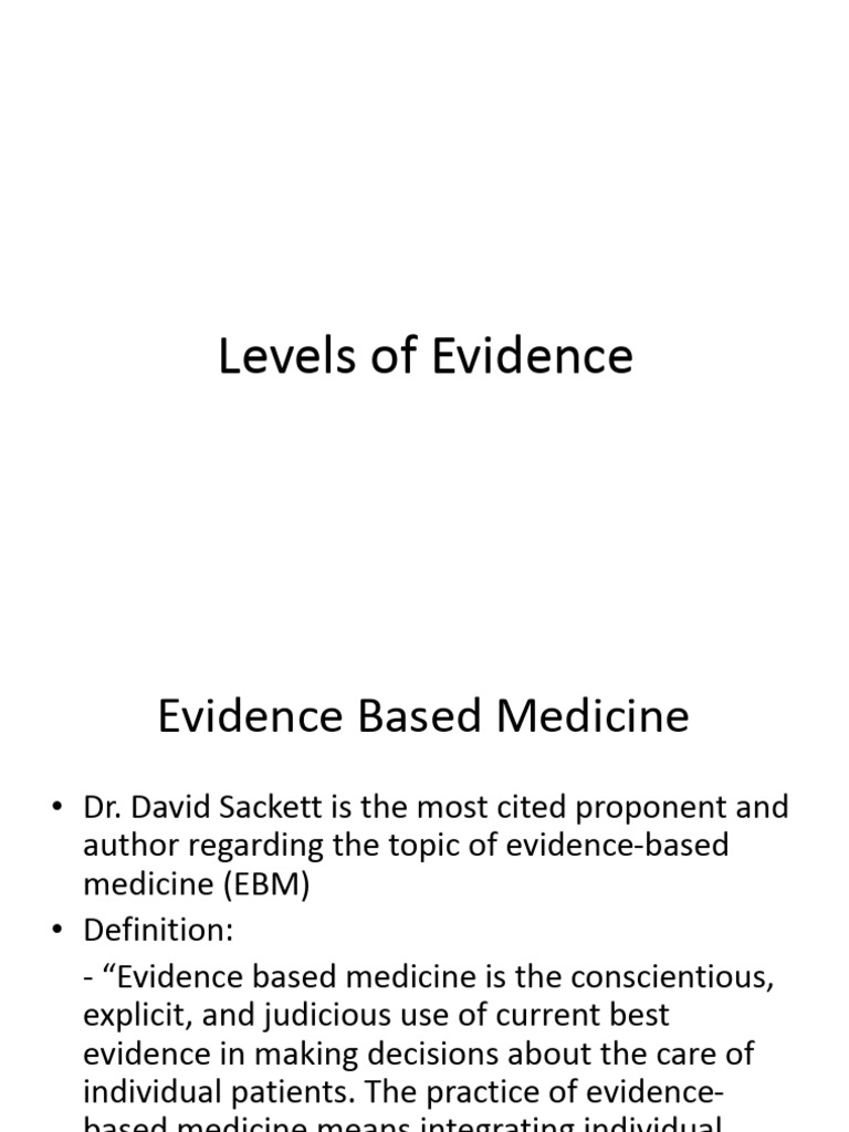 Level of Evidence | PDF | Phases Of Clinical Research | Evidence Based ...