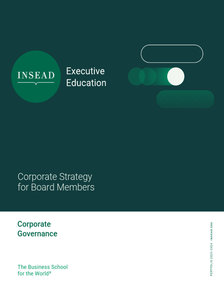Corporate Strategy For Board Members INSEAD | PDF | Strategic ...