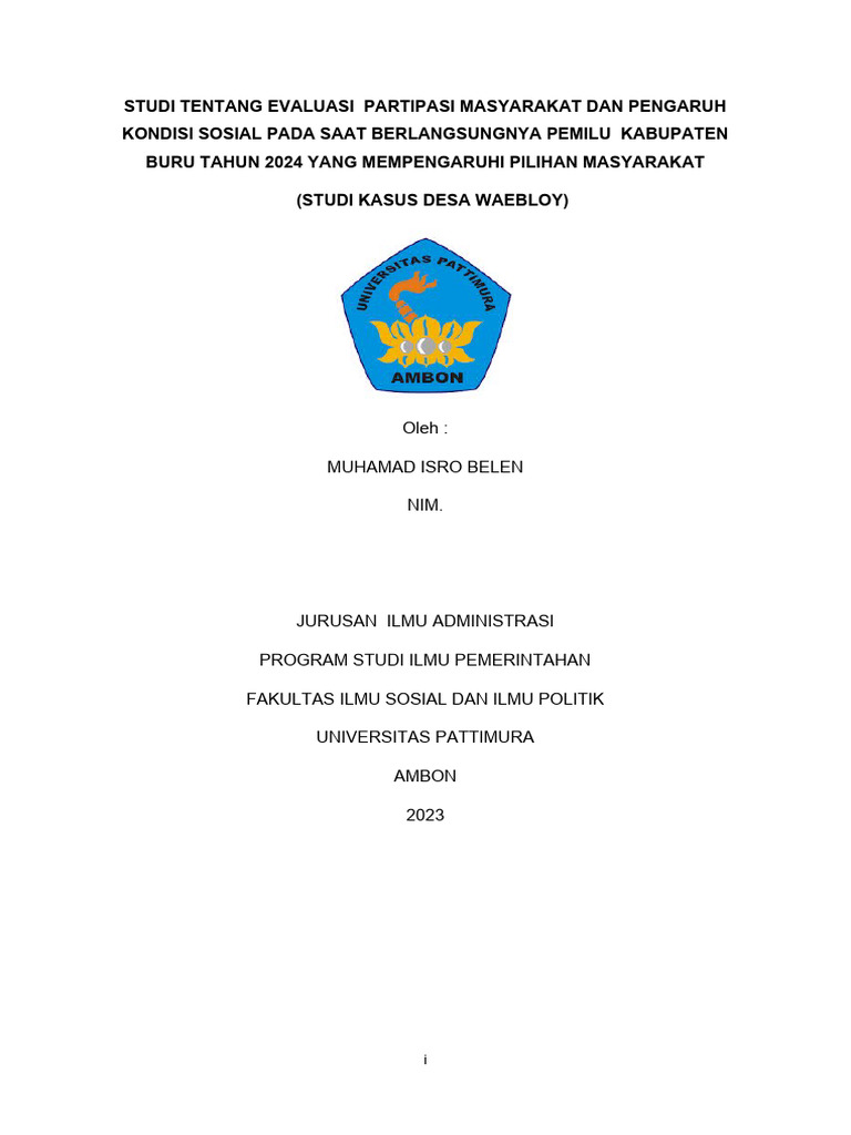 Isro Proposal | PDF | Politik | Ilmu Sosial