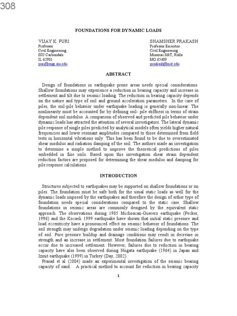Seismic Foundation Design Insights | PDF | Geotechnical Engineering ...