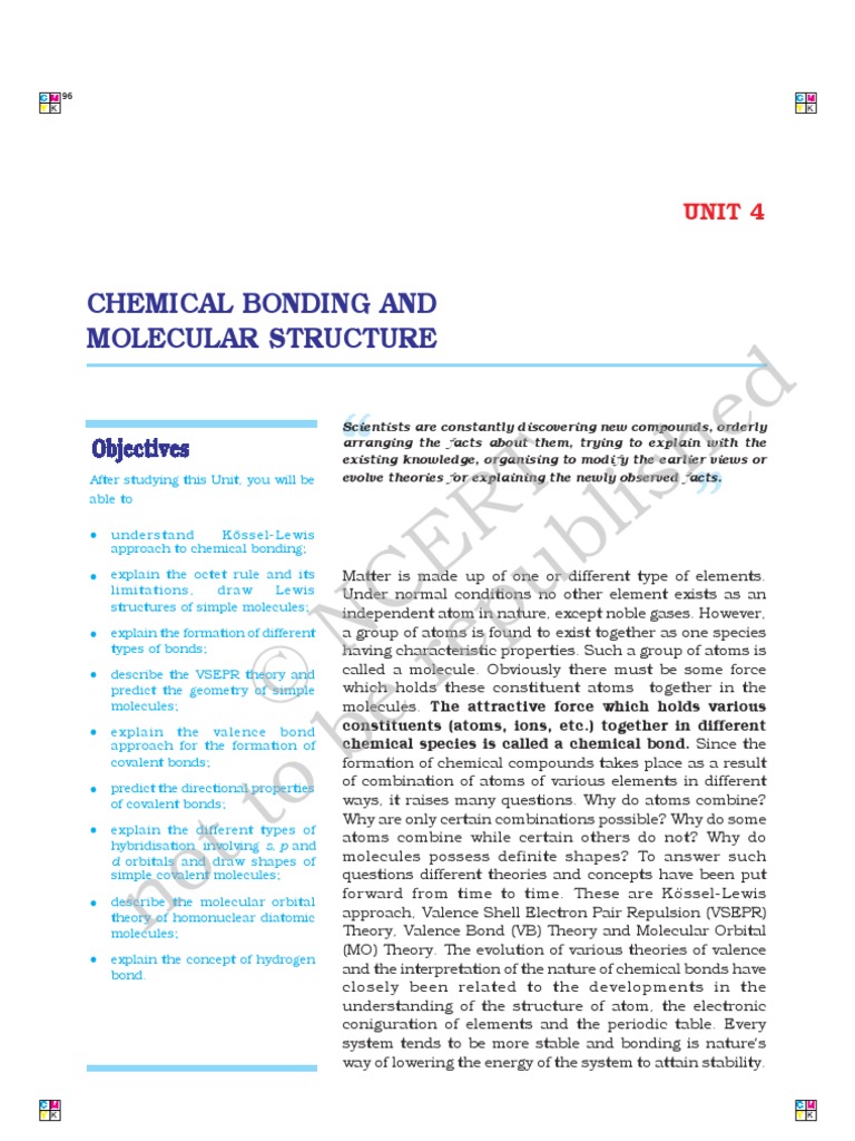 Chemical Bonding Ncert | PDF | Covalent Bond | Chemical Polarity