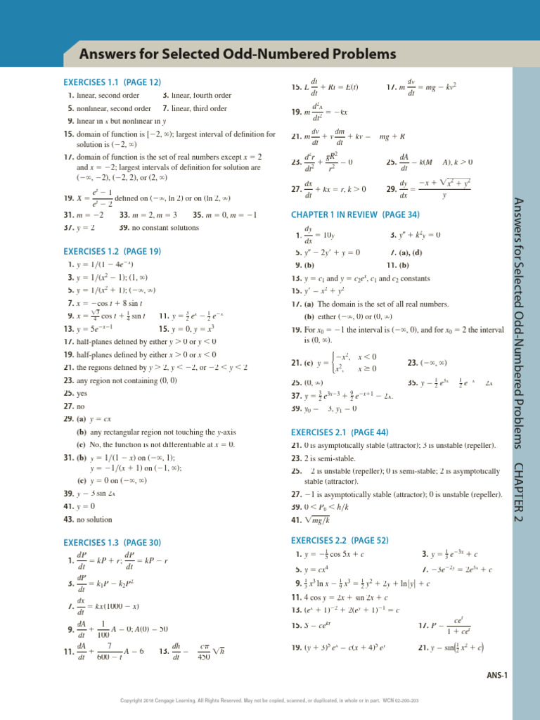 Answer Key (Ch.1, Ch.2) | Download Free PDF | Mathematical Concepts | Mathematical Analysis