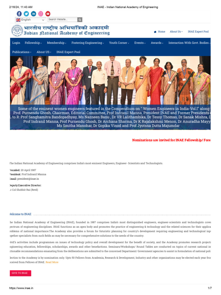 INAE - Indian National Academy of Engineering | PDF | Engineering | Science