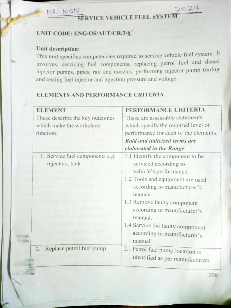 SERVICES VEHICLE FUEL SYSTEM by Samii | PDF