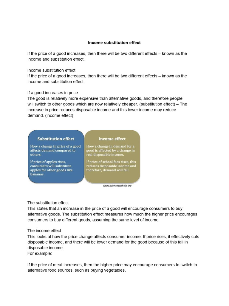 Economics: Income vs. Substitution Effects | PDF | Income | Consumption ...