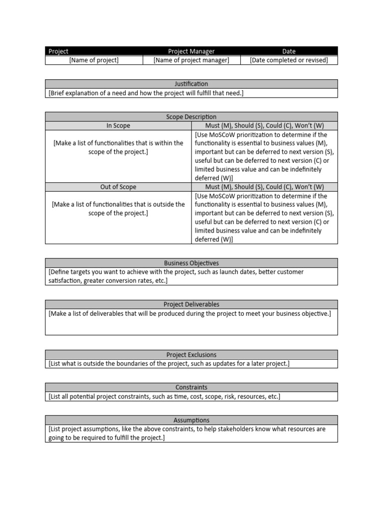 Project Sheet in Scope 1 | PDF | Business