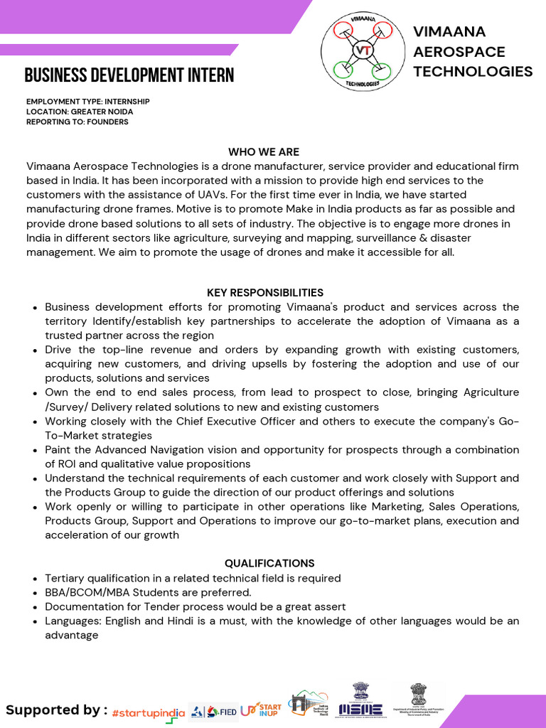 BD Intern (JD) | PDF | Unmanned Aerial Vehicle | Business