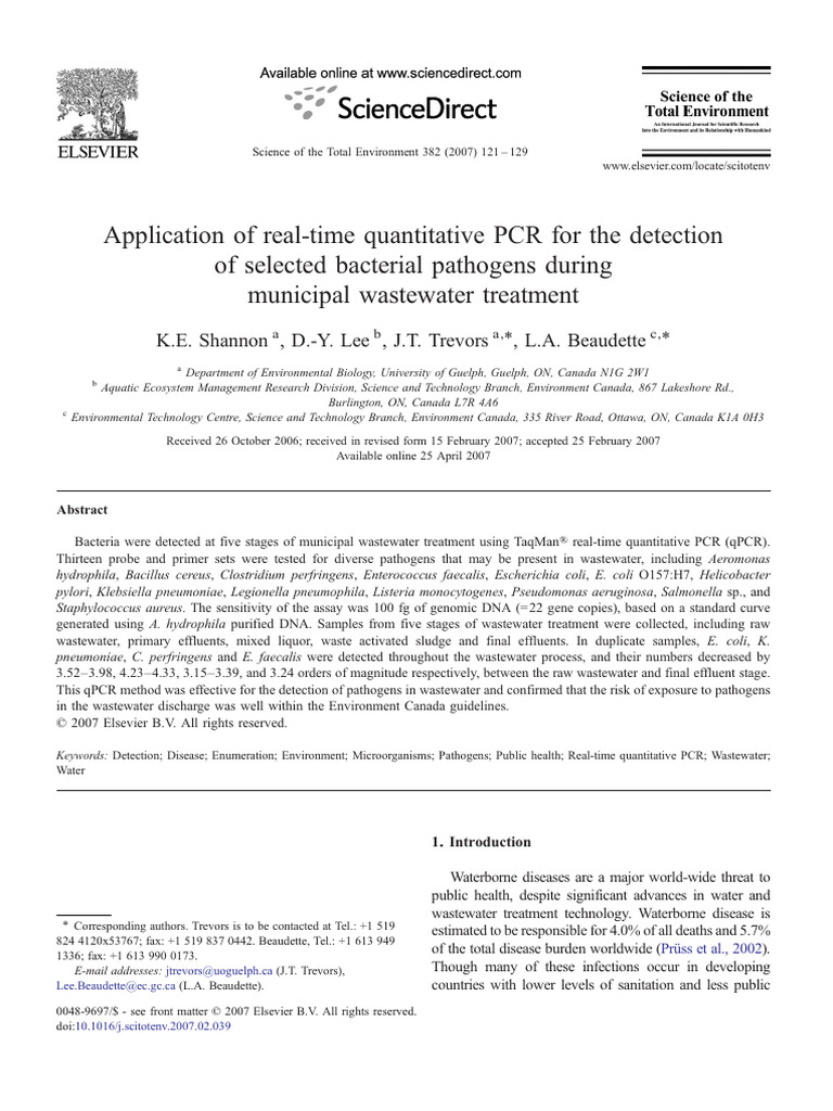 Application of Real-Time Quantitative PCR For The Detection of Selected | PDF | Polymerase Chain ...