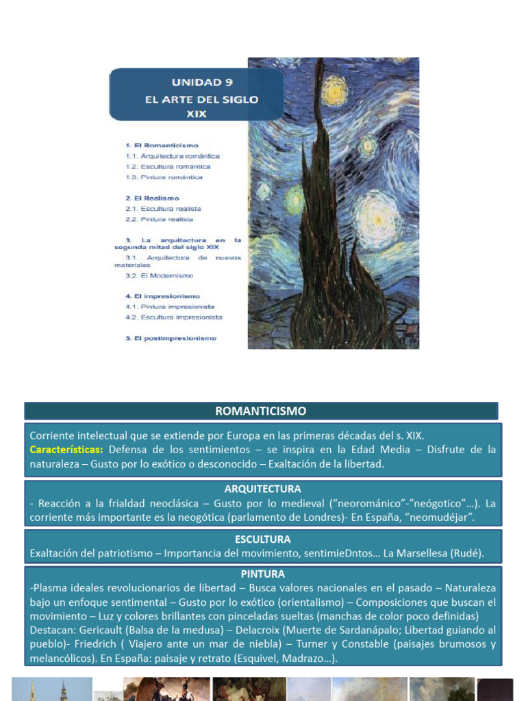 Presentación Unidad 9 | PDF | Impresionismo | Pinturas