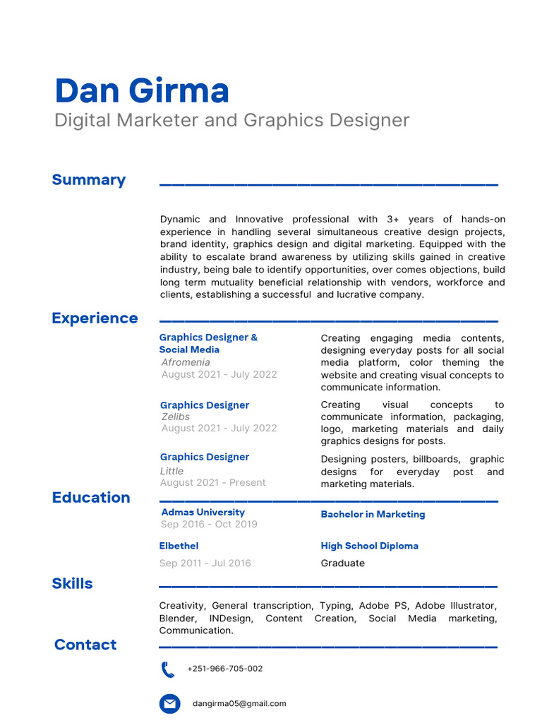 Dan Girma CV | PDF