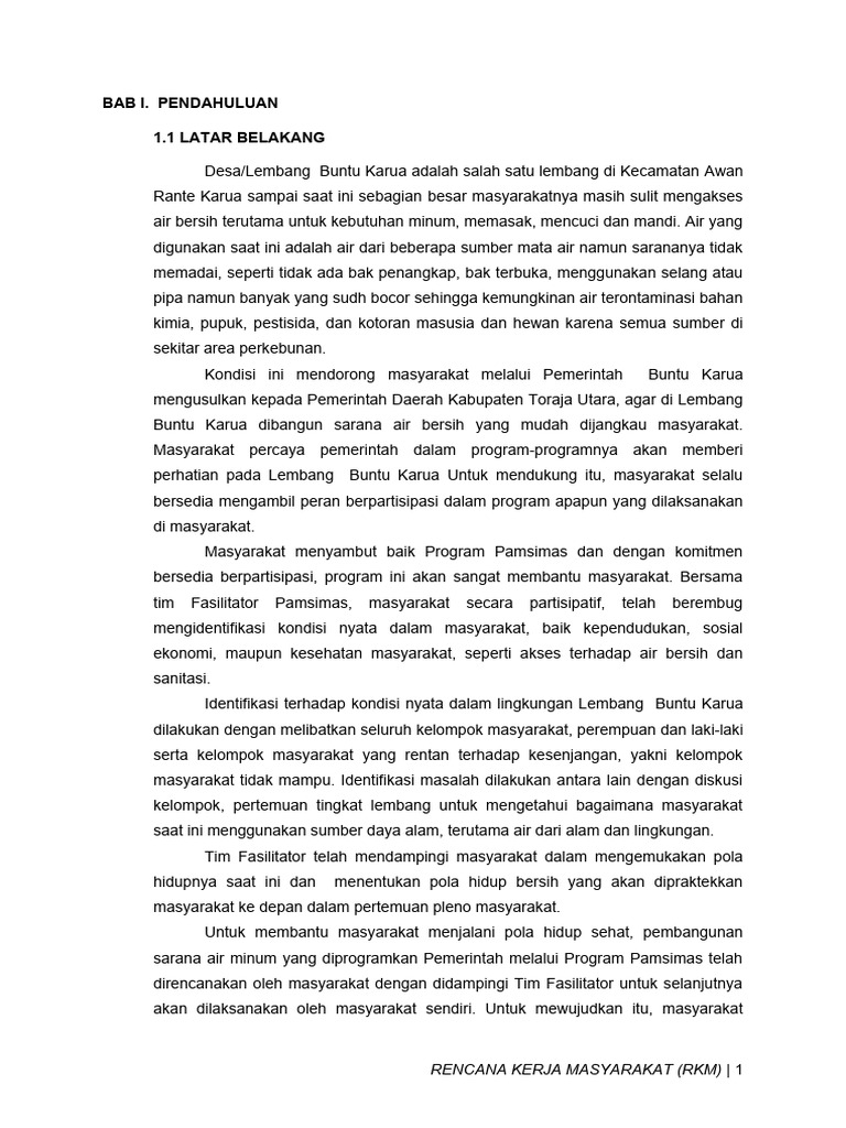 RKM Lembang Buntu Karua | PDF