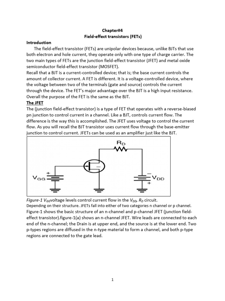 Chap-4 Field Effect Transistor | PDF | Field Effect Transistor | Mosfet