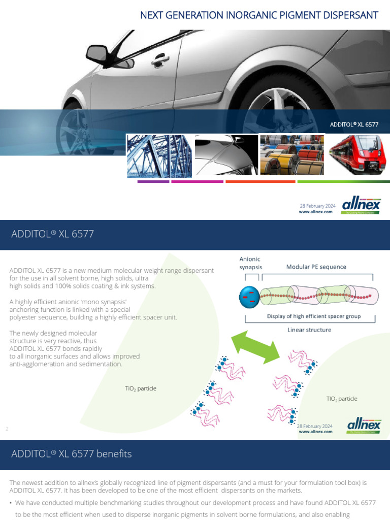 ADDITOL XL 6577 - Technical Bulletin | PDF | Paint | Materials