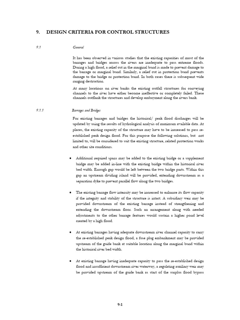 Chapter 9 Design Criteria | PDF | Spillway | River