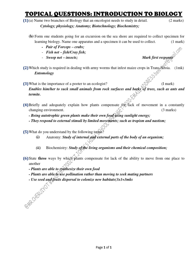 F1&2 Biology | PDF | Osmosis | Enzyme