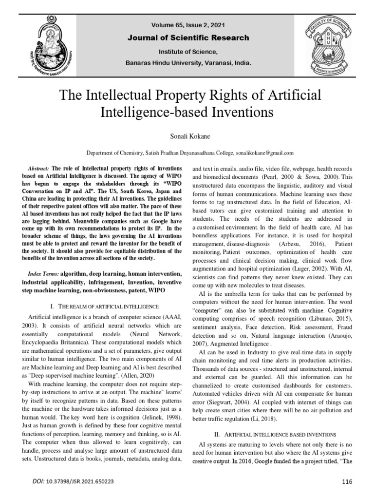The Intellectual Property Rights of Artificial Intelligence Khm1up8rwq ...