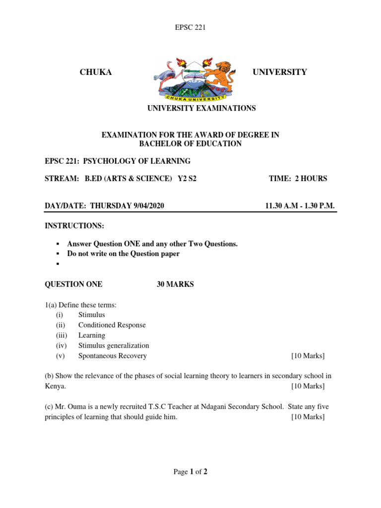 Epsc 221 | PDF | Learning | Teachers