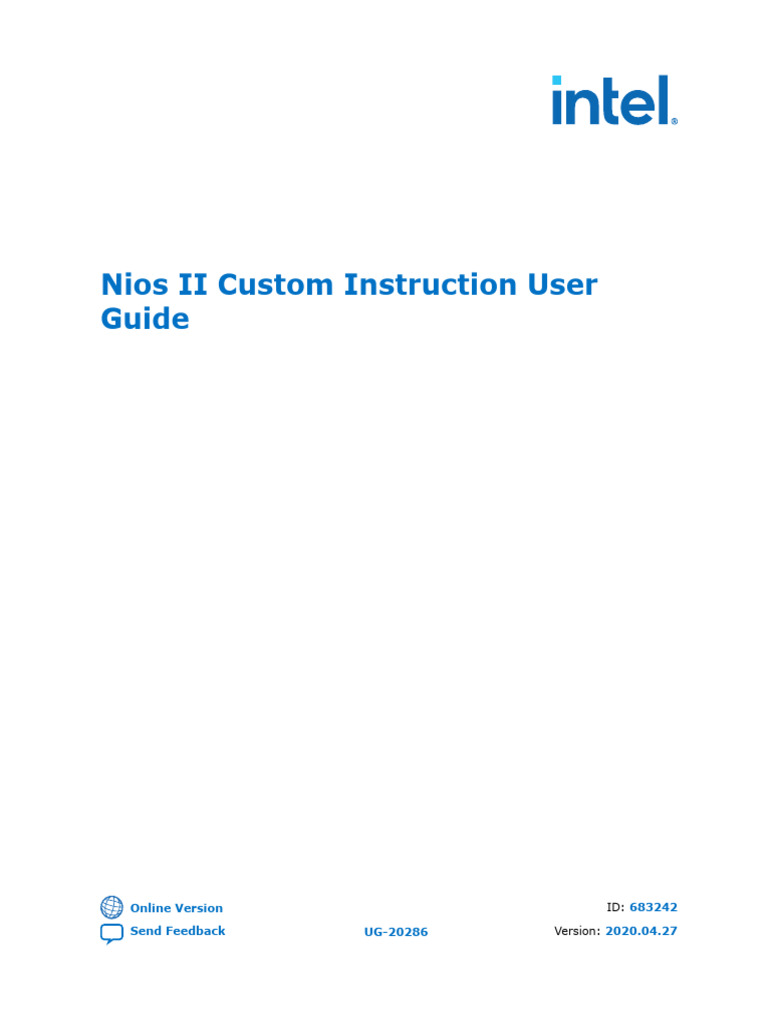 Ug Nios2 Custom Instruction-683242-666927 | PDF | Input/Output | Central Processing Unit