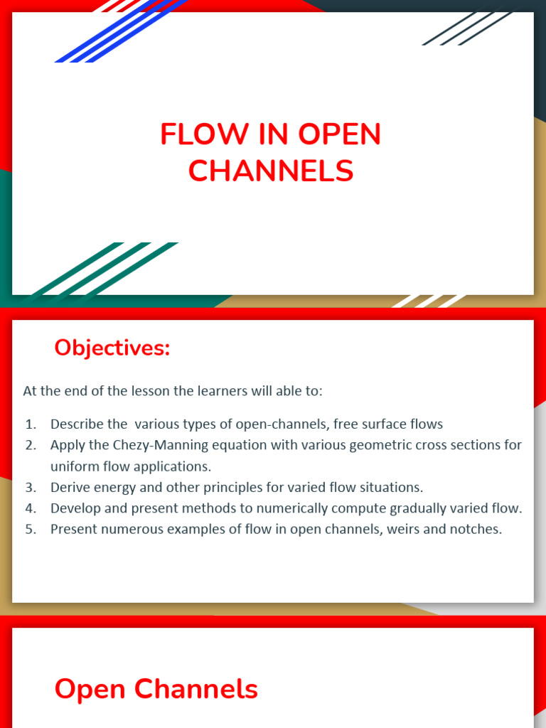 Open Channels (1) - 1 | PDF | Physical Phenomena | Dynamics (Mechanics)