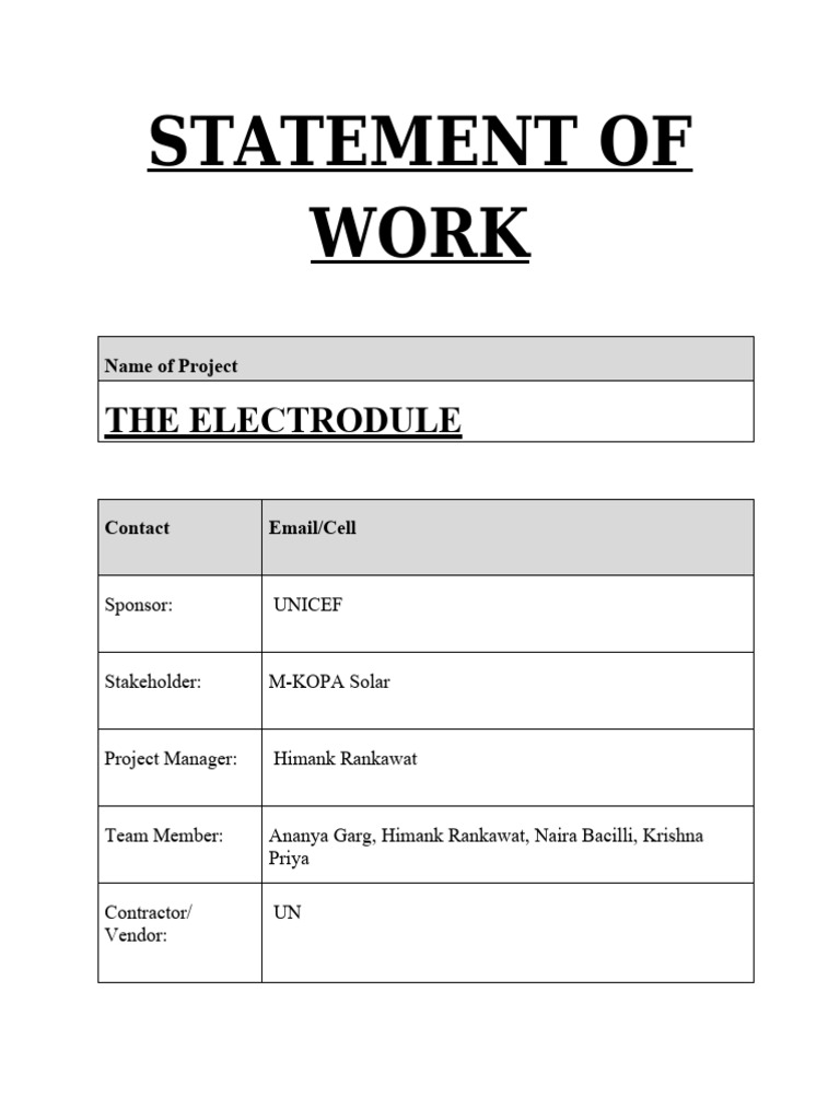 Statement of Work | PDF | Business