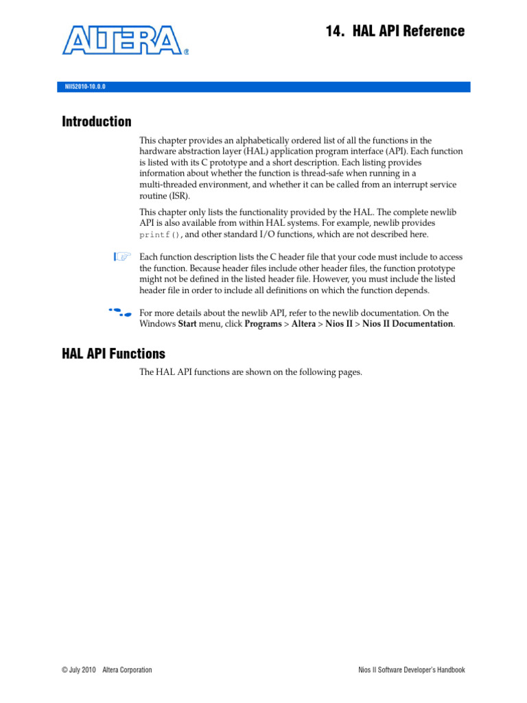 Altera Hal Api Pdf Parameter Computer Programming Pointer Computer Programming