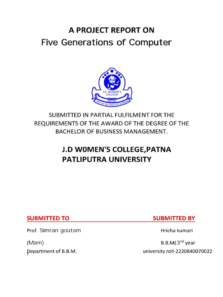 Five Generations of Computer | PDF