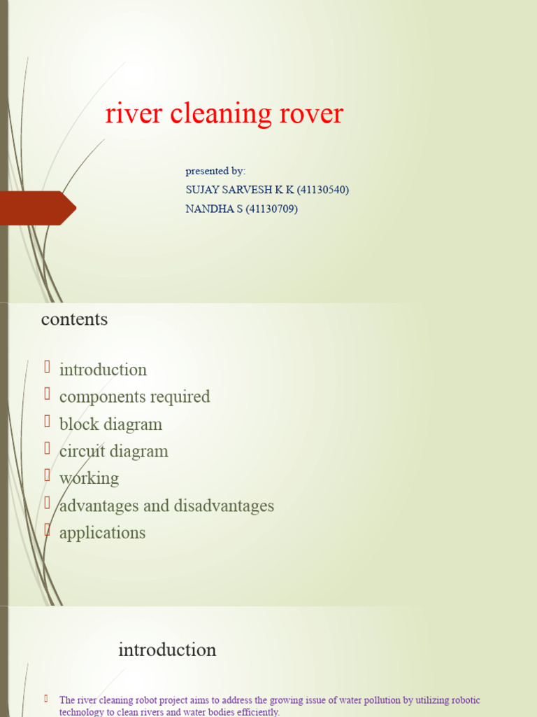 River Cleaning Robot Project Overview | PDF | Robot | Robotics