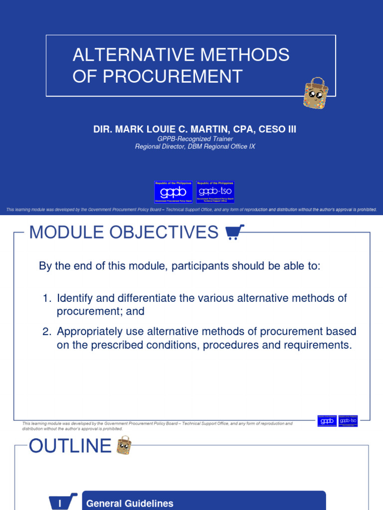 Alternative Procurement Methods Guide | PDF | Procurement | Emergency