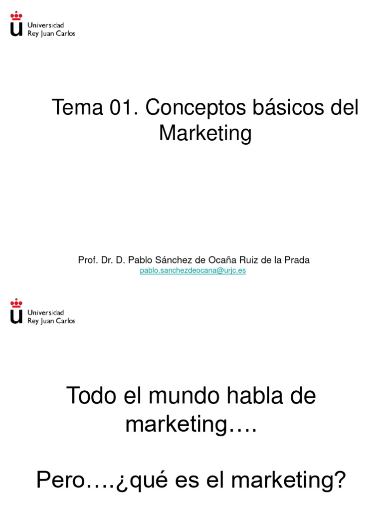 Tema 01. Conceptos Bã¡sicos Del Marketing | PDF | Marketing | Mercado (economía)