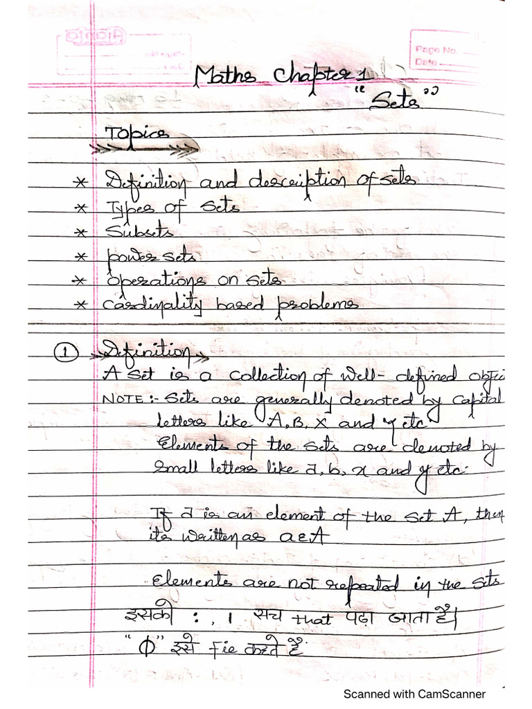 Sets Theory Short Notes | PDF