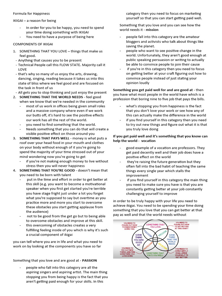 UTS - Formula For Happiness | PDF