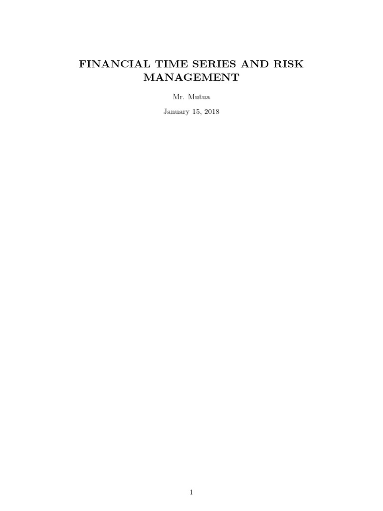 Financial Time Series Notes Pdf Autoregressive Model Errors And Residuals