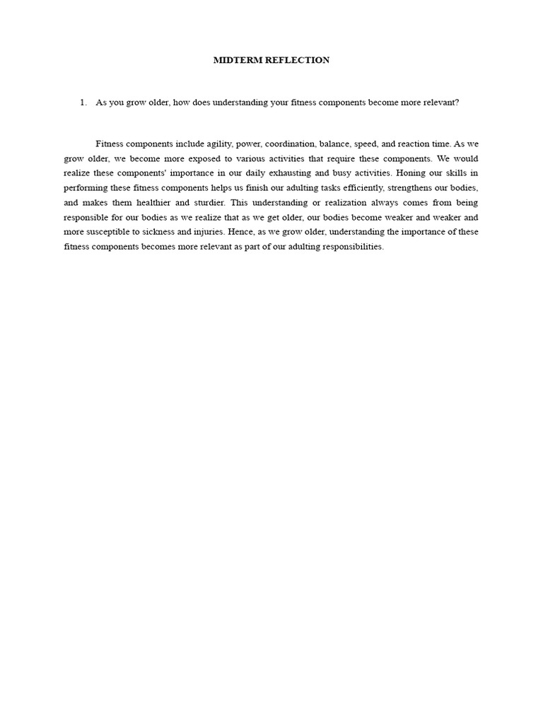 Midterm Reflection | PDF | Career & Growth