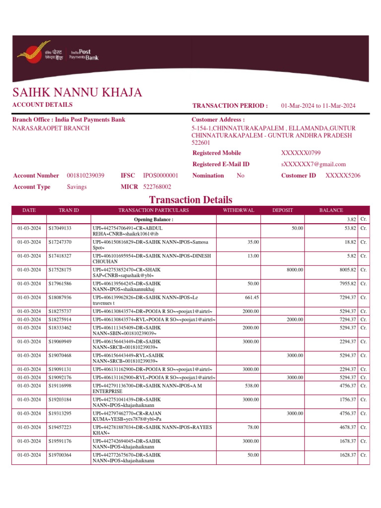 AccountStatement Report 6034255206 11032024 16 17 | PDF | Mobile App | Mobile Computers