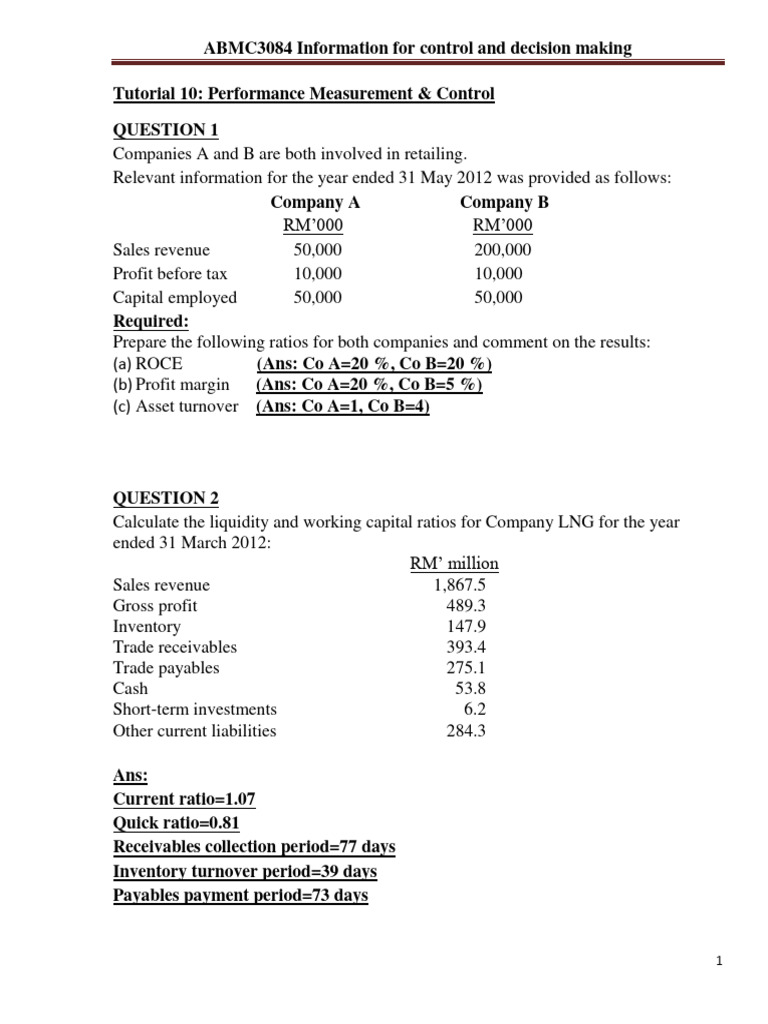 tut 10 | PDF | Revenue | Private Sector